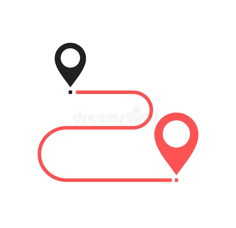 Icono De Ruta Del Vector Ruta Con Marcador Ilustración del Vector ...