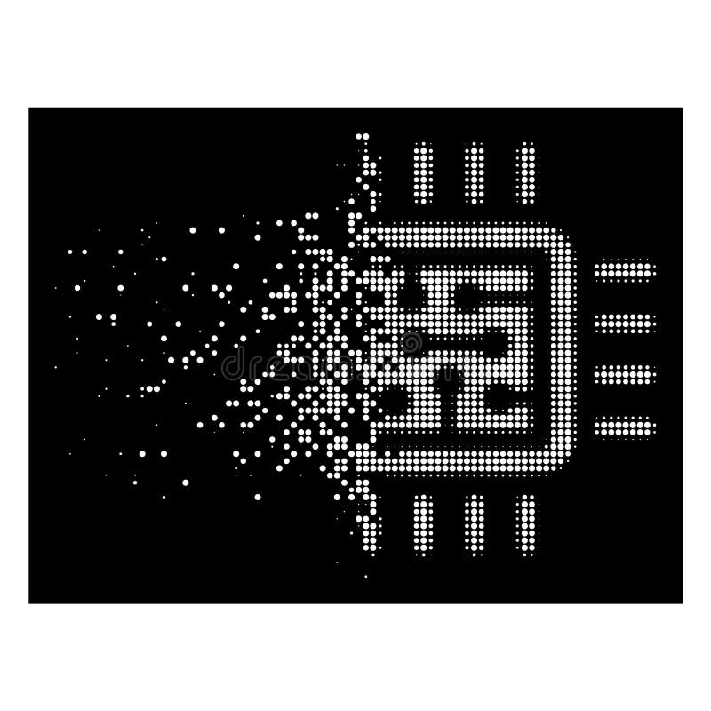 Icono De Semitono Del Circuito De La CPU Del Pixel Blanco Del Polvo ...