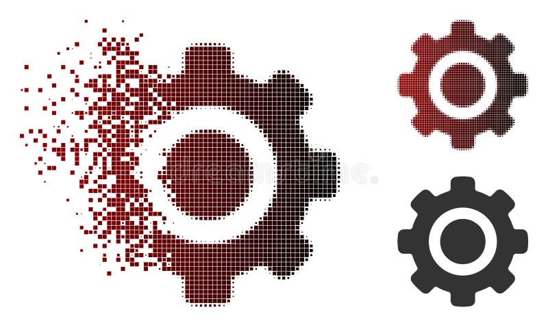 Icono De Semitono Del Engranaje Del Pixel De La Chispa Ilustración del ...