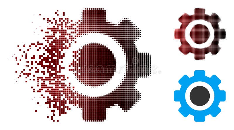 Icono De Semitono Del Engranaje Del Pixel Del Polvo Ilustración del ...