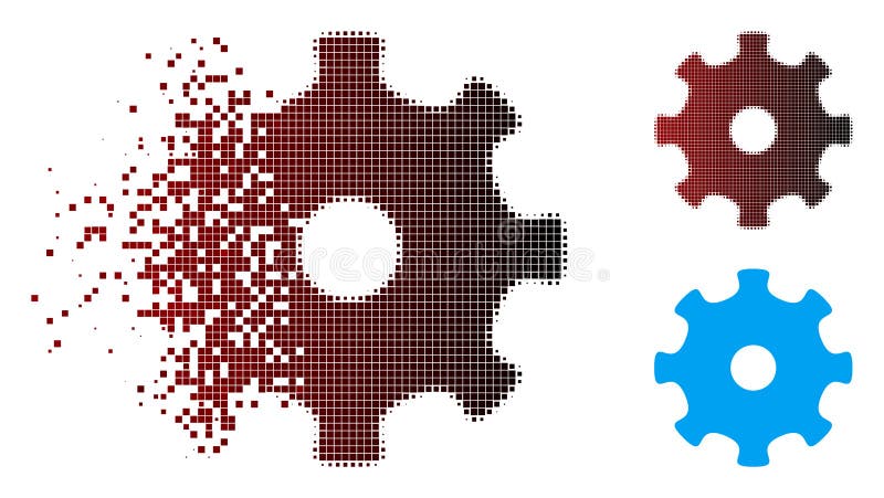 Icono De Semitono Del Engranaje Del Pixel Quebrado Ilustración del ...