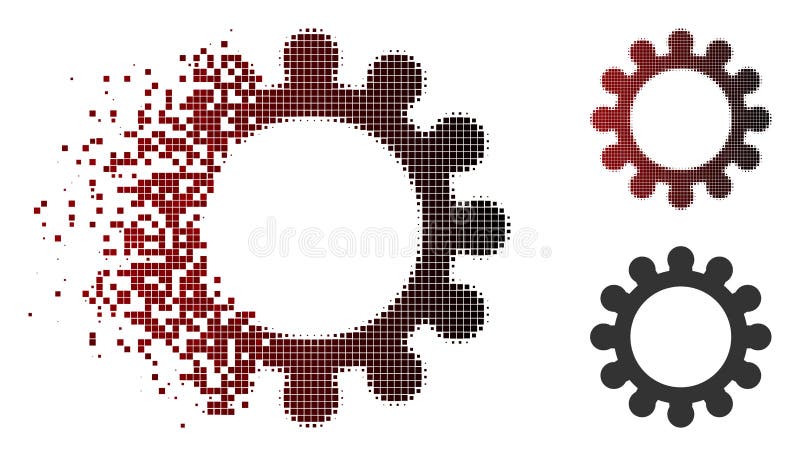 Icono De Semitono Disuelto Del Engranaje Del Pixel Ilustración del ...