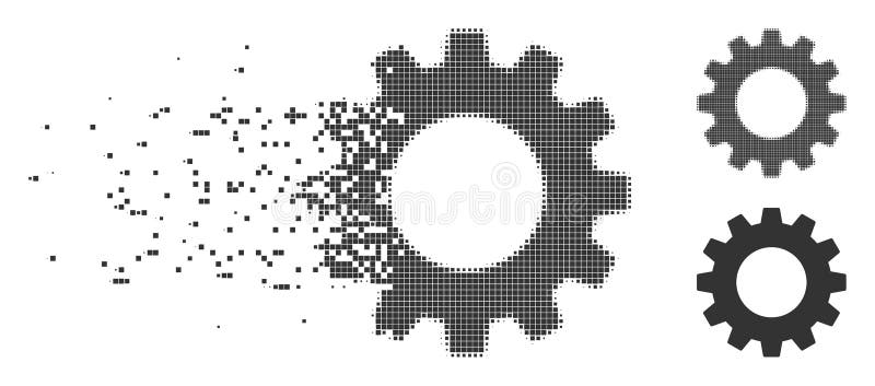 Icono De Semitono Hecho Fragmentos Del Engranaje Del Pixel Ilustración ...