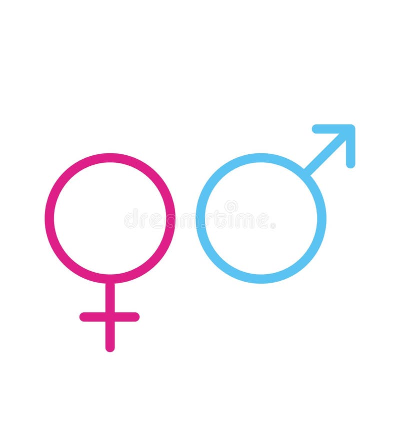 Icono De Sexo Masculino Y Femenino Aislado En Fondo Blanco Ilustración