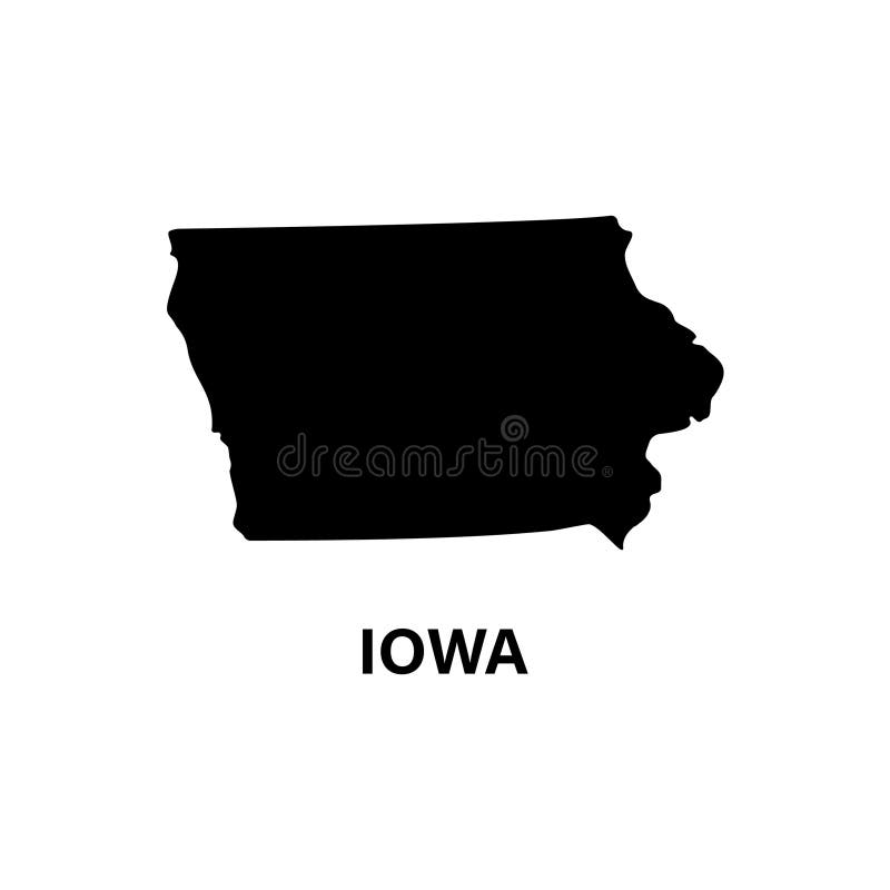 Icono De Silueta De Mapa De Estado De Iowa. Stock de ilustración ...