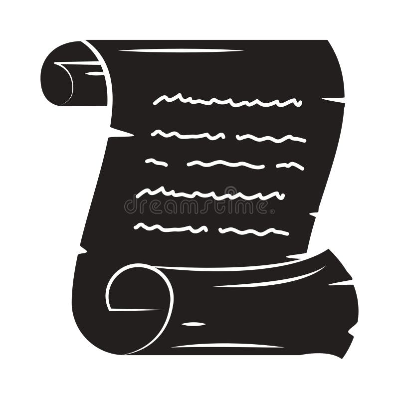 Icono De Silueta De Pergamino Antiguo Ilustración del Vector ...