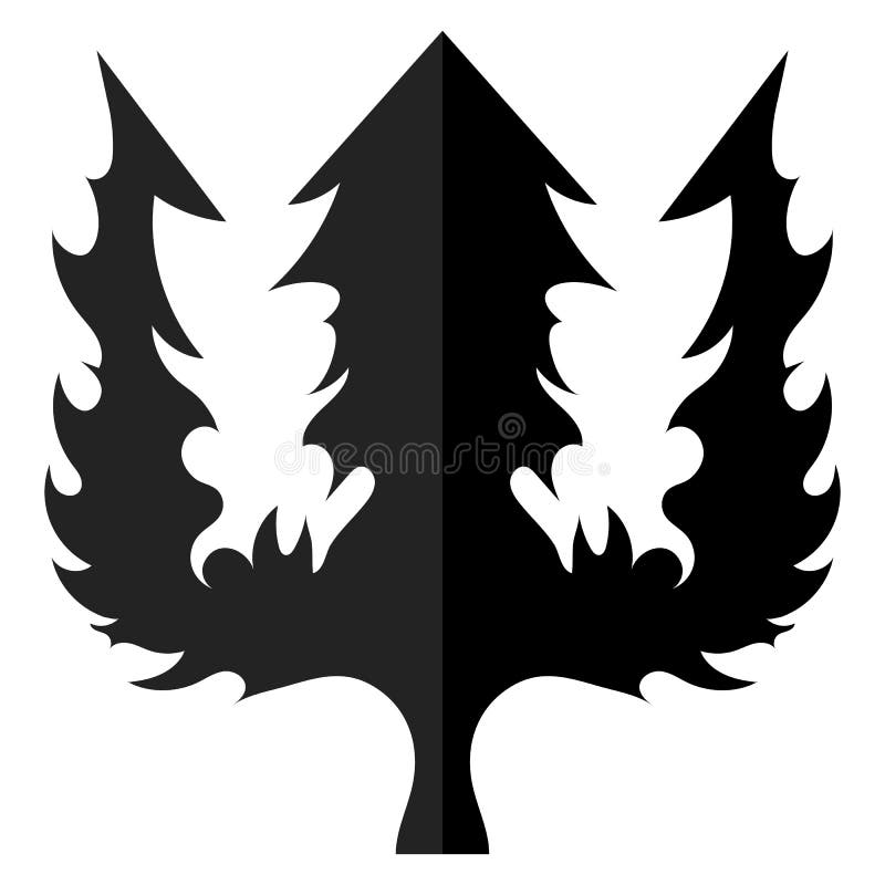 Icono De Silueta Tridente Aislado En Fondo Blanco Ilustración del ...