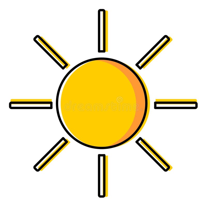 Icono De Sol. Icono Del Vector De Dibujo Simple En Imagen De Sol De ...