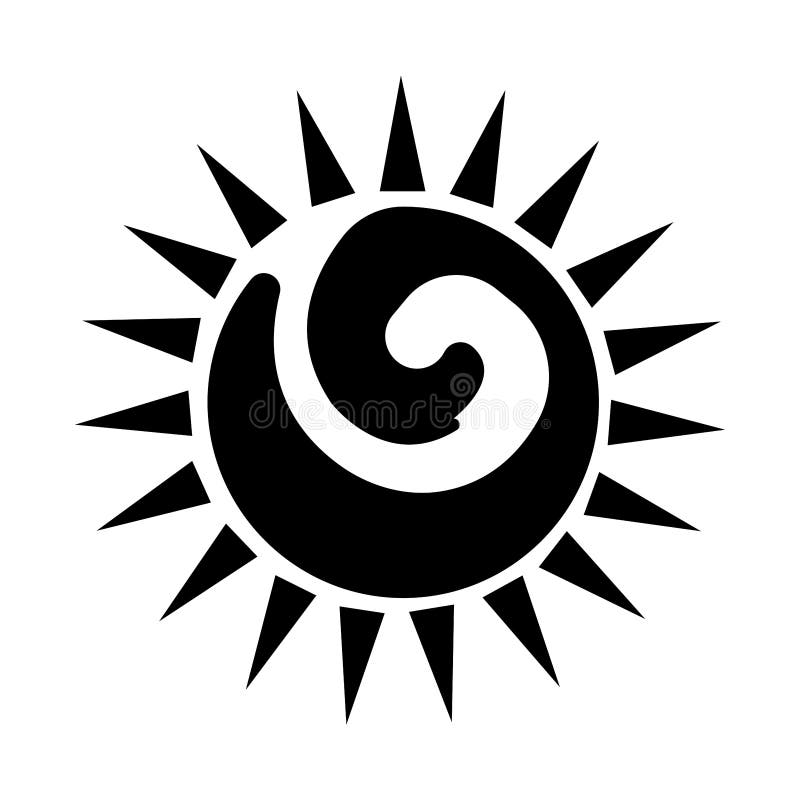 Icono de sol negro plano ilustración del vector. Ilustración de plano ...