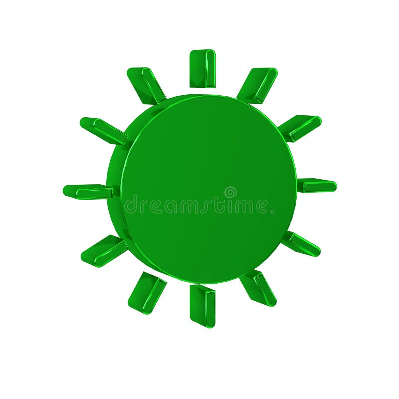 Icono De Sol Verde Aislado En Fondo Transparente. Stock de ilustración ...