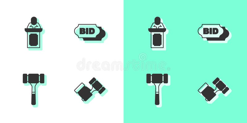 Icono De Subasta Martillo De Subasta. Vector Ilustración del Vector ...