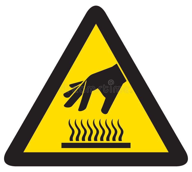 Superficie Caliente Icono Seguridad Información Gráfica Símbolo Aviso