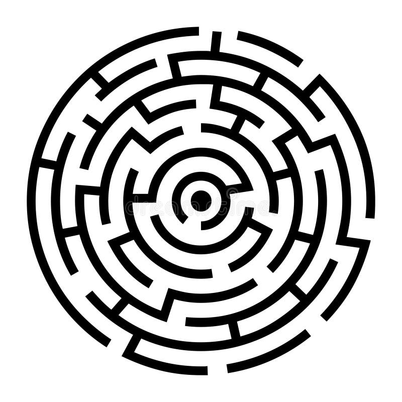 Icono De Símbolo De Laberinto Circular Stock de ilustración - Ilustración de decorativo, espiral ...