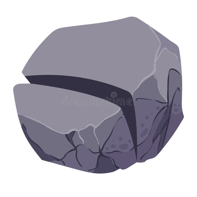 Icono de una roca rota ilustración del vector. Ilustración de bloque ...