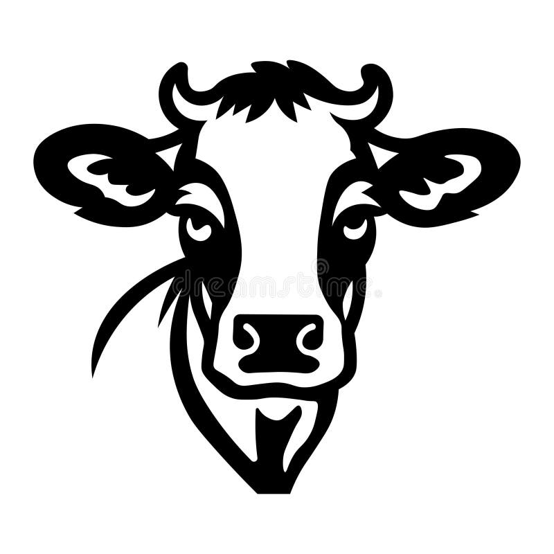 Icono De Vaca Vector Negro En Fondo Blanco Ilustración del Vector ...