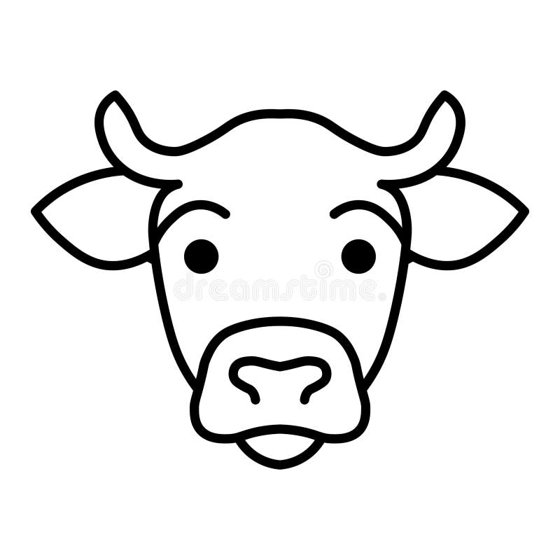 Icono De Vaca Vector Negro En Fondo Blanco Ilustración del Vector ...