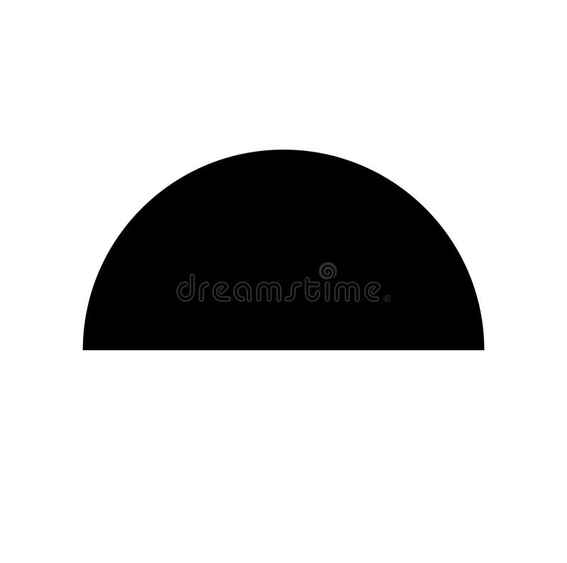 Icono De Vector De Círculo Negro Medio. Círculo De Corte Negro ...