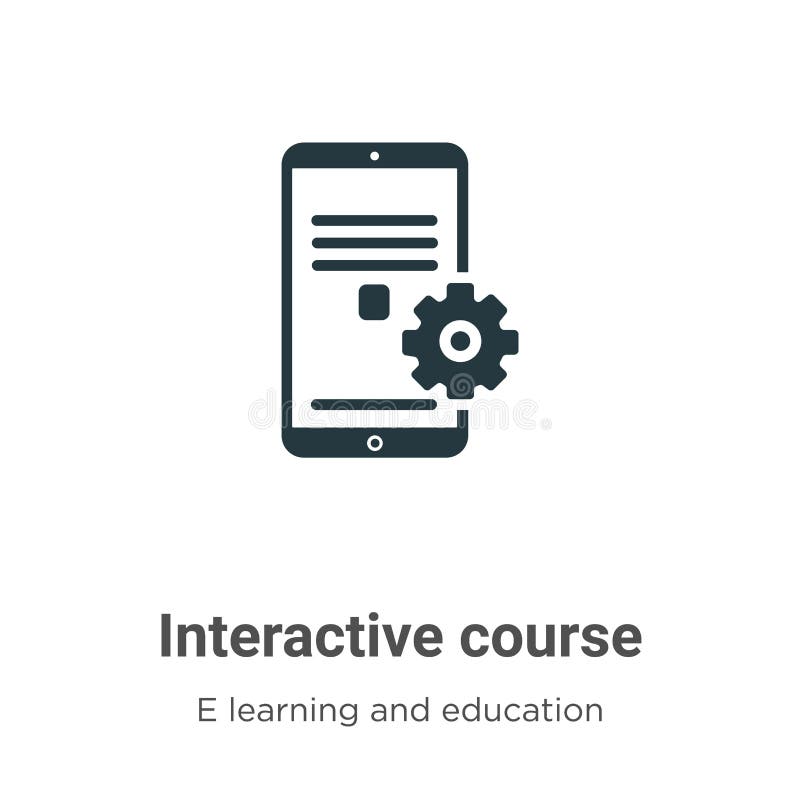 Icono De Vector De Curso Interactivo Sobre Fondo Blanco Símbolo De ... Icono De Vector De Curso Interactivo Sobre Fondo Blanco Símbolo De ...
