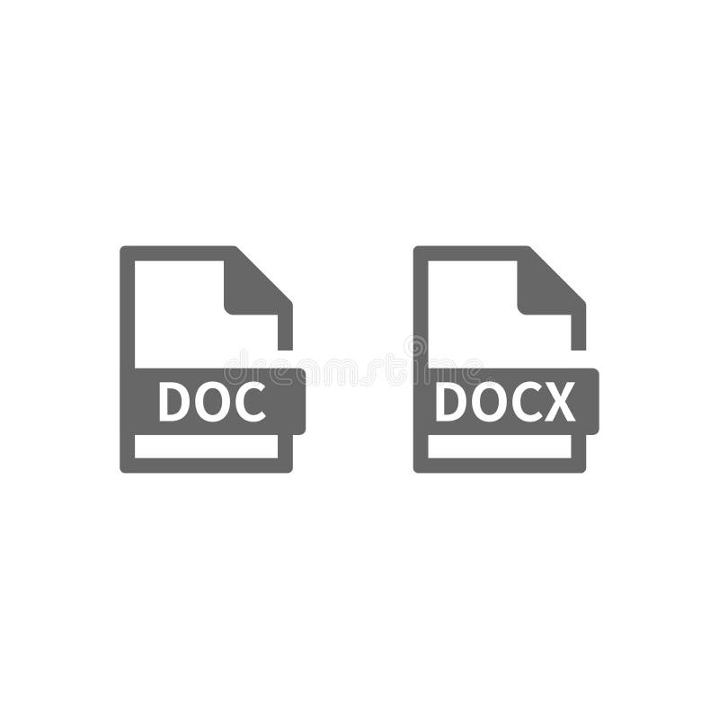 Iconos De Formato De Archivo Docx Con Sombras Y Contornos Ilustración ...