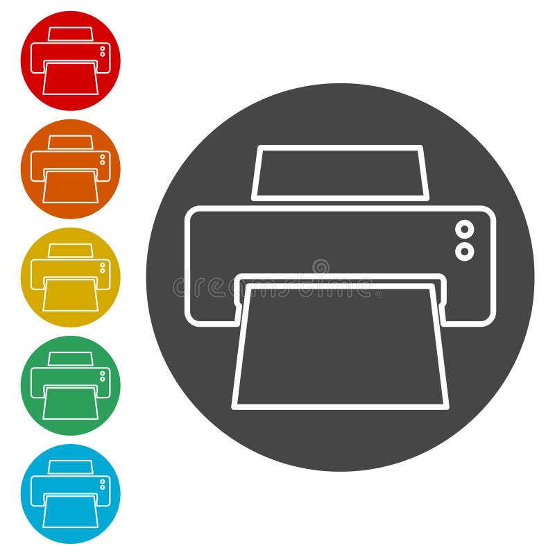 Ejemplo Del Vector De La Impresora, Icono Rojo Ilustración del Vector ...