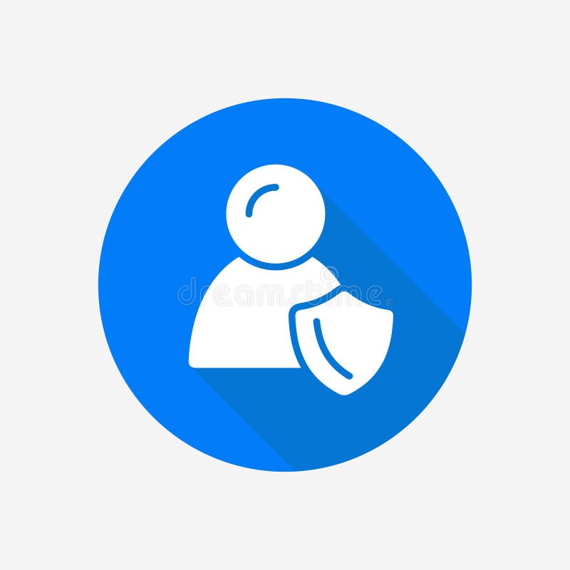 Icono De Vector Plano De Seguridad Privada. Persona Con Icono De Escudo ...