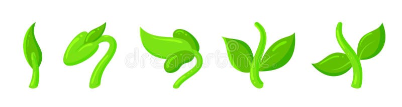 Icono De Vector Plano Simple De Plantas De Brotes Verde Ilustración del ...