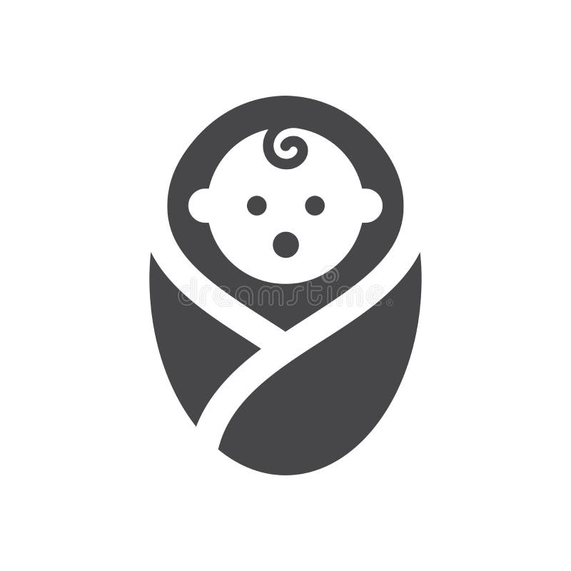 Icono De Vector Simple Bebé Envuelto. Símbolo De Bebé Negro ...