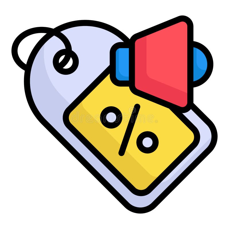 Icono De Venta De Gran Venta De Esquema De Color Icono De Compra Y Descuento Ilustración del ...