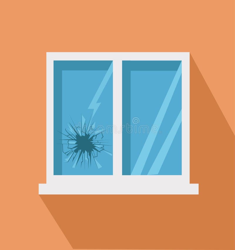 Icono De Ventana Rota En Estilo Plano Ilustración del Vector ...