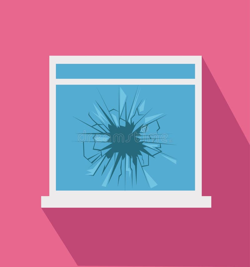 Icono De Ventana Rota En Estilo Plano Ilustración del Vector ...