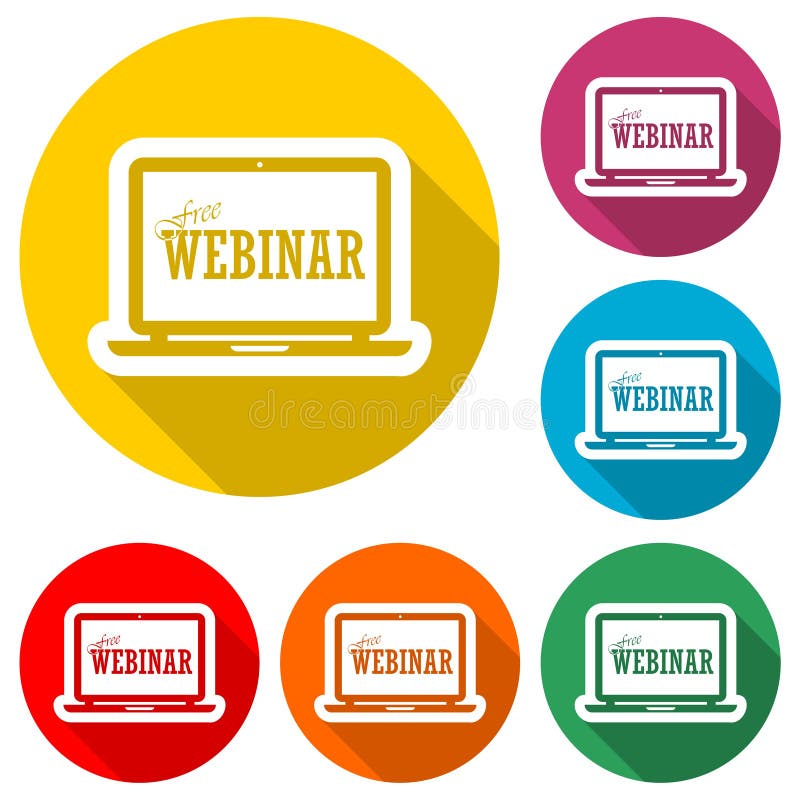 Icono De Webinar, Icono Del Color Con La Sombra Larga Ilustración del ...