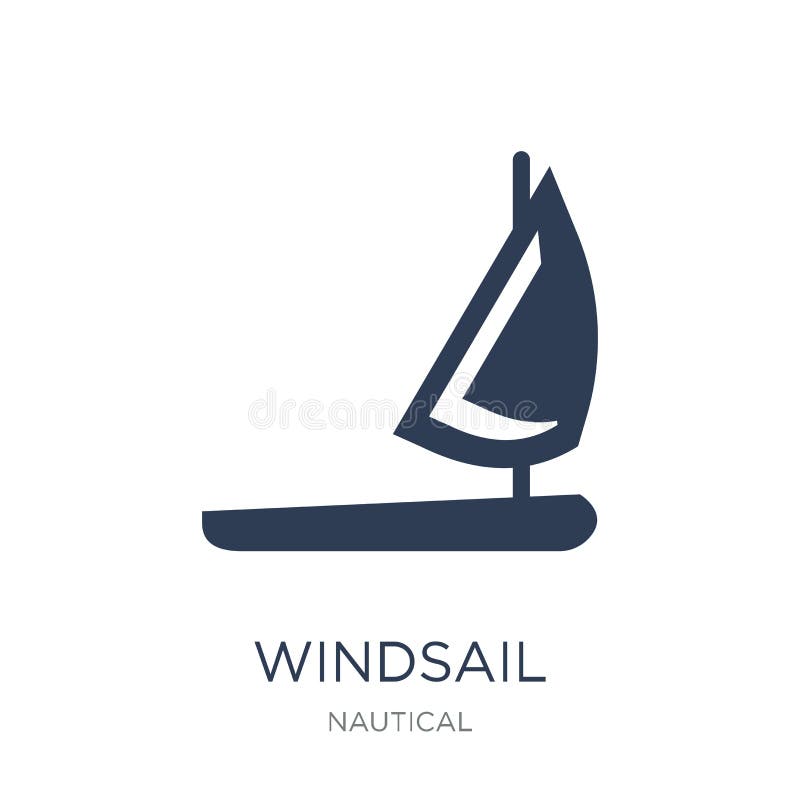 Icono De Windsail Icono Plano De Moda De Windsail Del Vector En El ...