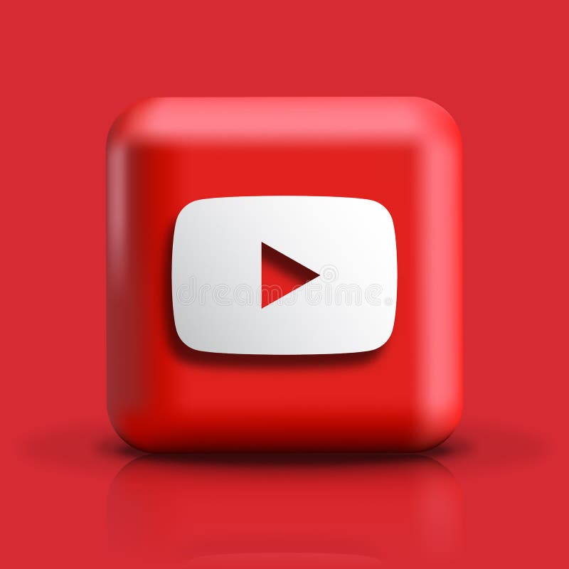 Icono De Youtube Icono De 3d Red Social. Imagen editorial - Ilustración ...