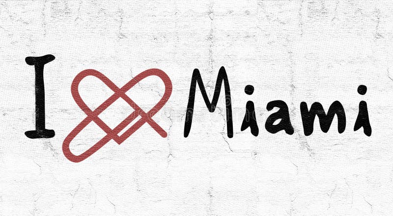 Icono del amor de Miami stock de ilustración. Ilustración de ciudad ...