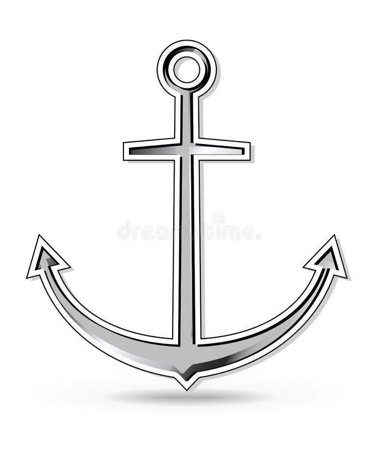 Barco y ancla ilustración del vector. Ilustración de glifo - 41752962