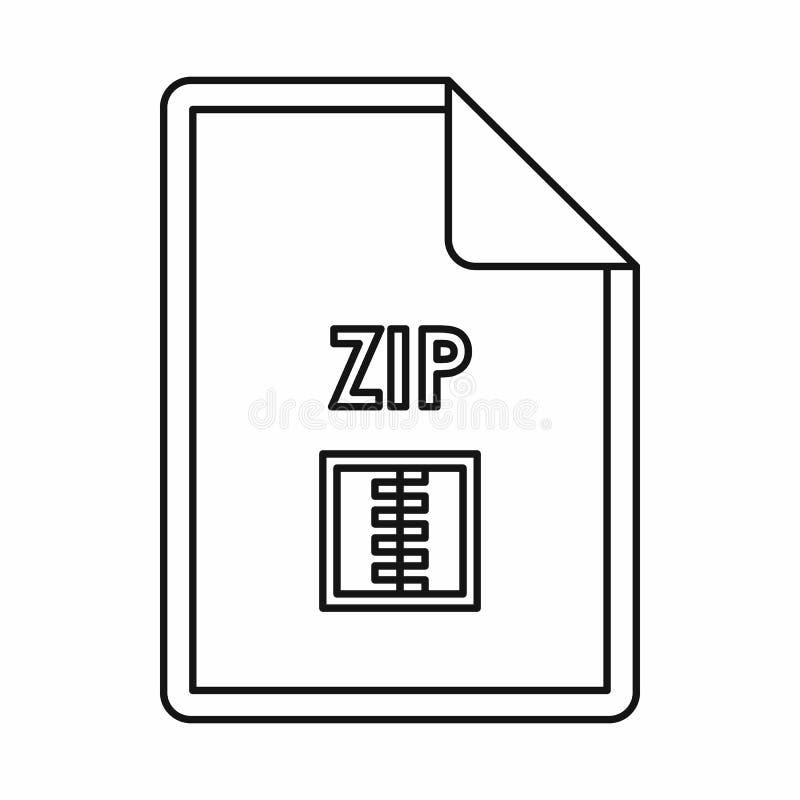 Icono Del Archivo Del Archivo ZIP, Estilo Del Esquema Stock de ...