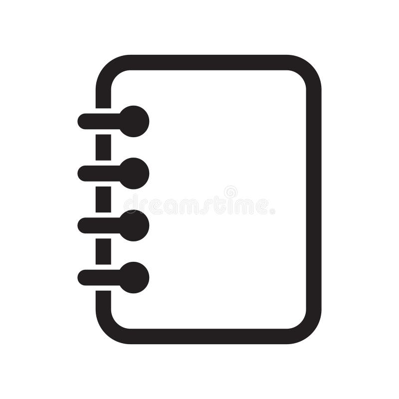 Icono Del Cuaderno Símbolo Del Vector Del Icono De La Libreta Stock de ...