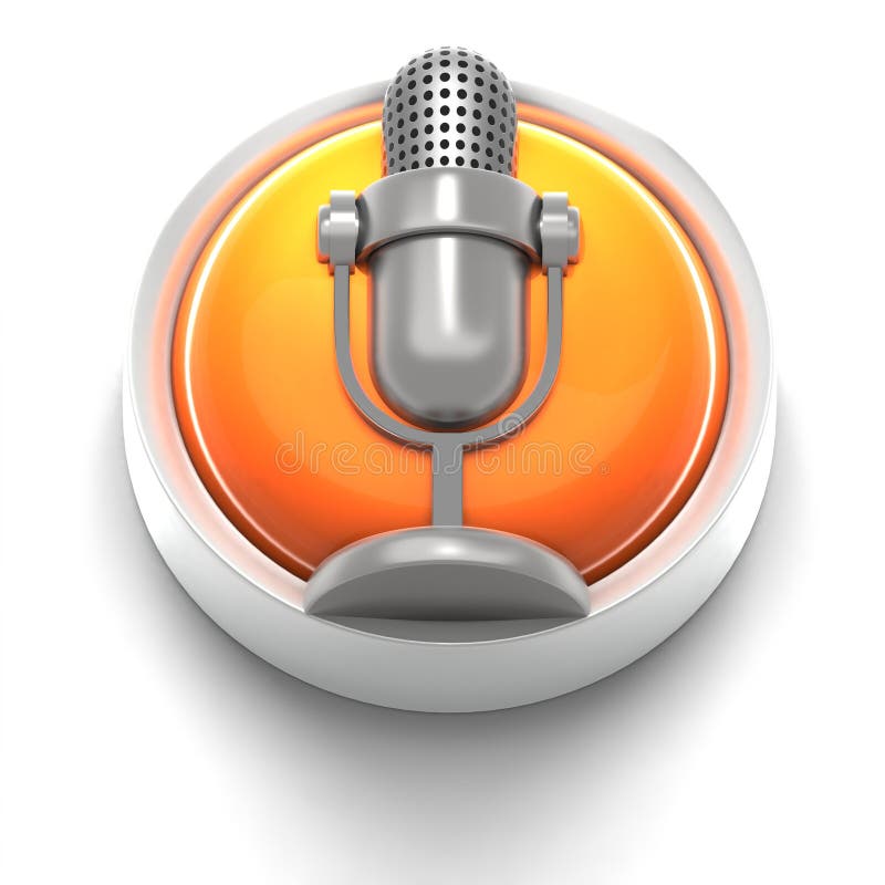 Icono del botón: Mic stock de ilustración. Ilustración de icono - 17212021