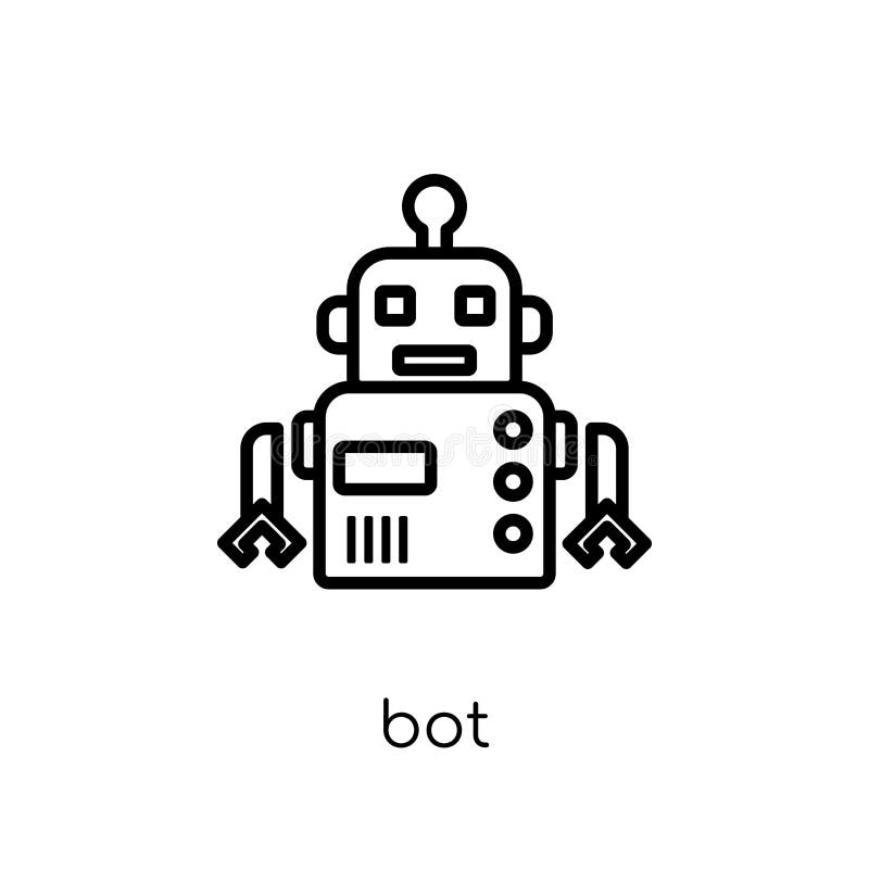 Icono Del Bot Icono Linear Plano Moderno De Moda Del Bot Del Vector En ...