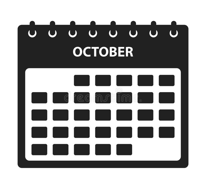 Icono Del Calendario De Octubre Ilustración del Vector - Ilustración de ...