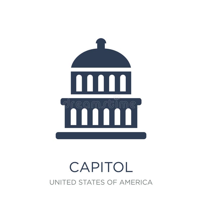 Icono Del Capitolio Icono Plano De Moda Del Capitolio Del Vector En El ...