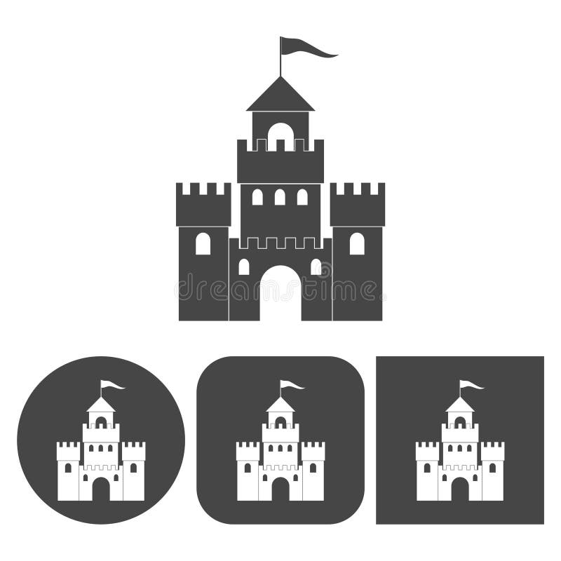 Icono Del Castillo - Iconos Del Vector Fijados Ilustración del Vector ...