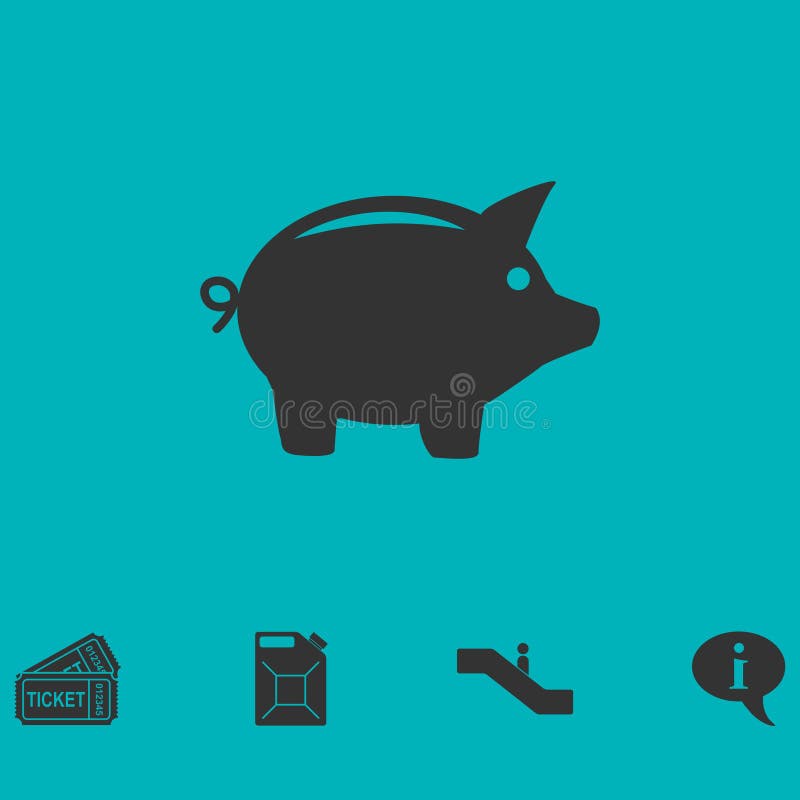 Icono del cerdo plano ilustración del vector. Ilustración de tallador ...