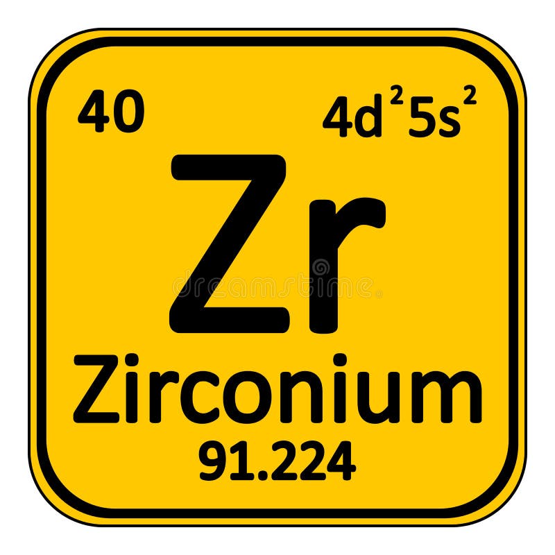 Circonio - Zr - Tabla Periódica Del Elemento Químico Stock de ...