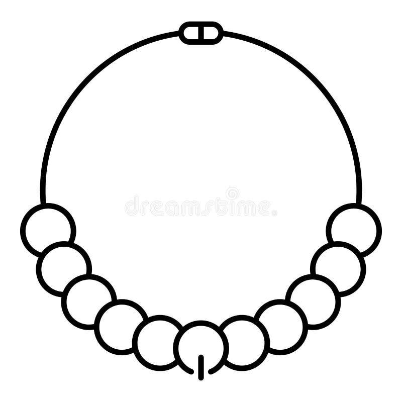 Icono Del Collar De La Perla De La Moda, Estilo Del Esquema Ilustración ...