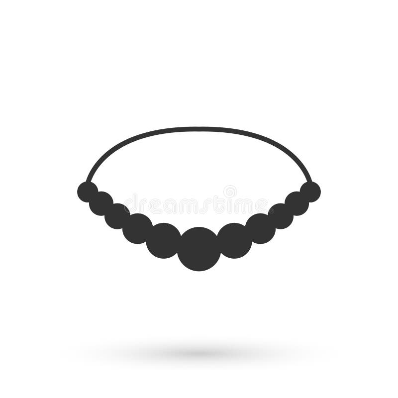 Icono Del Collar De Perlas Grises Aislado En Fondo Blanco. Vector ...