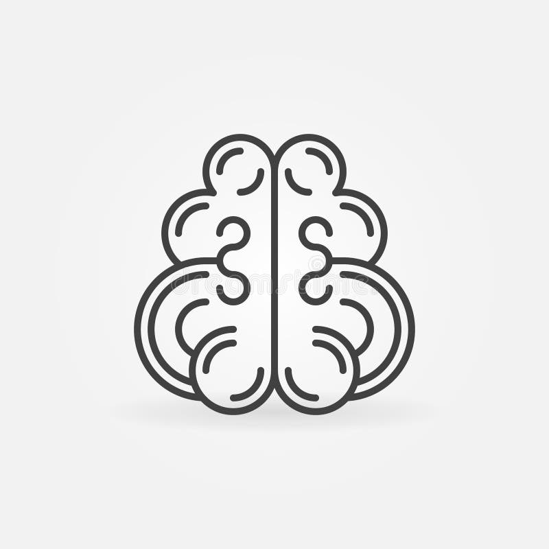 Icono Del Concepto De Mente Delgada Del Vector Del Cerebro Humano ...