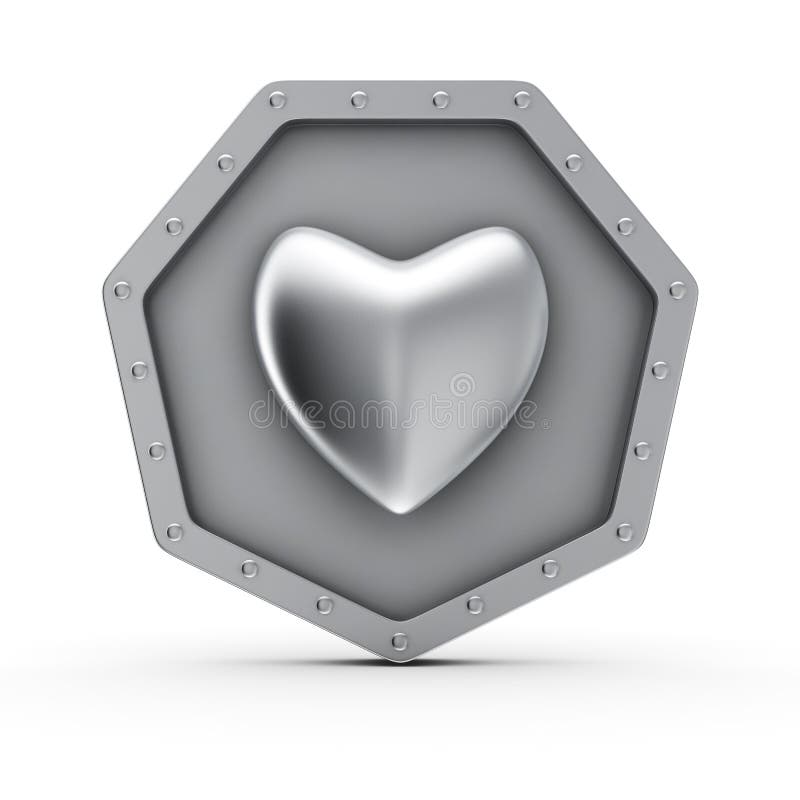 Icono Del Corazón Del Metal Stock de ilustración - Ilustración de ...