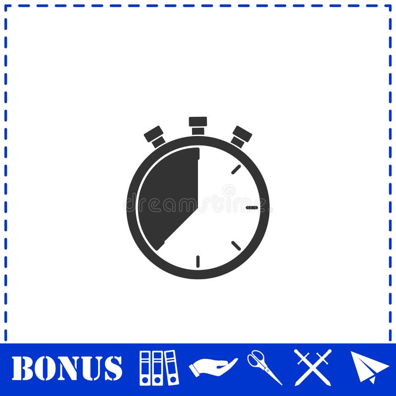 Icono del cron?metro plano ilustración del vector. Ilustración de cromo - 155285367