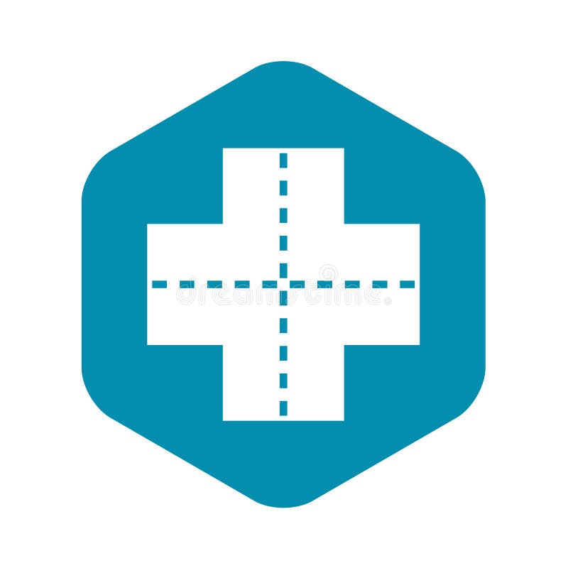 Icono Del Cruce, Estilo Simple Ilustración del Vector - Ilustración de ...